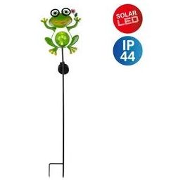 N&auml;ve LED Solarleuchte N&Auml;VE "Froggy", gr&uuml;n, B:8cm H:90cm L:20,5cm, Leuchten, Erdspie&szlig; Frosch mit Blume, gr&uuml;n, H: 90cm, warmwei&szlig;, 6-8h Leuchtdauer