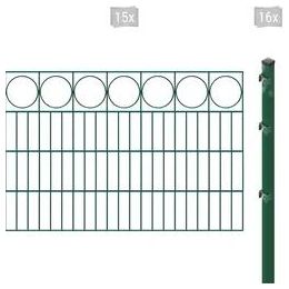 Doppelstabmattenzaun Arvotec "ESSENTIAL 80 zum Einbetonieren "Ring" mit Zierleiste", gr&uuml;n (dunkelgr&uuml;n), H:80cm, Kunststoff, Stahl, Zaunelemente, Zaunh&ouml;he 80 cm, Zaunl&auml;nge 2 - 60 m