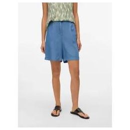 V&eacute;ro Moda Shorts VERO MODA "VMFLEUR HW BERMUDA TENCEL SHORTS GA", Damen, Gr. L (40), N-Gr, blau (medium blau denim), Web, Obermaterial: 100% Lyocell, unifarben, loose fit kniefrei, Hosen Shorts, Viskose, loose fit