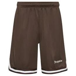 Shorts DROPSIZE "Dropsize Herren Dropsize Logo Mesh Shorts", Herren, Gr. L, US-Gr&ouml;&szlig;en, chocolate braun, 100% Polyester, loose fit, Hosen Shorts