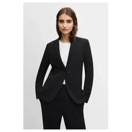 Jackenblazer Cinque "CILEO", Damen, Gr. 34, schwarz, Web, Obermaterial: 52% Polyester, 21% Polyamid, 17% Viskose, 10% Elasthan, unifarben, regular fit normal, tiefer V-Ausschnitt, abgesteppte Kante, Blazer, Regular Fit, 1-Knopf-Form, elastischer Materialmix