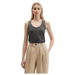 Marc O'Polo T-Shirt MARC O'POLO "aus Slub-Jersey", Damen, Gr. XL, oxide grau, Obermaterial: 100% Baumwolle, unifarben, regular fit, V-Ausschnitt, Shirts T-Shirt