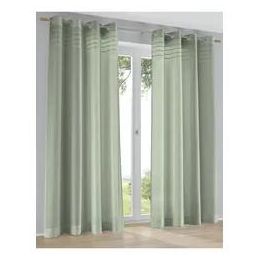 Kutti Gardine HEINE HOME Gr. 3, salbei, B:140cm H:225cm, Baumwolle, Polyester, Gardinen, Gardine