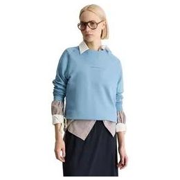 Marc O'Polo Sweatshirt MARC O'POLO DENIM "aus Organic Cotton", Damen, Gr. XS, blau dawn, Obermaterial: 100% Baumwolle, unifarben, relaxed fit, Rundhals, B&uuml;ndchen, Sweatshirts Sweatshirt