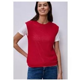 Stricktop Street One, Damen, Gr. 40, salsa rot, Jersey, Obermaterial: 49% Polyester, 41% Baumwolle, 10% Viskose, unifarben, tailliert h&uuml;ftbedeckend, Rundhals, Tops Stricktop, im Strick-Look
