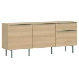 Sideboard Tom Tailor HOME, light oak, B:165cm H:56cm T:42cm, Holzwerkstoff, Melamin, Spanplatte, Sideboards, Sideboard, Lowboard, Breite 165 cm,3 T&uuml;ren,1 Schublade, viel Stauraum