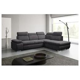 Ecksofa WERK2 "Alicante Cord, inkl. Bettfunktion & Bettkasten, Breite 280cm, L-Form", anthrazit, B:280cm H:86cm T:230cm, Sofas, Ecksofa
