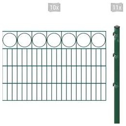Doppelstabmattenzaun Arvotec "ESSENTIAL 80 zum Einbetonieren "Ring" mit Zierleiste", gr&uuml;n (dunkelgr&uuml;n), H:80cm, Kunststoff, Stahl, Zaunelemente, Zaunh&ouml;he 80 cm, Zaunl&auml;nge 2 - 60 m