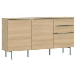 Kommode Tom Tailor HOME, light oak, B:165cm H:74cm T:42cm, Holzwerkstoff, Melamin, Spanplatte, Sideboards, Kommode, Lowboard, Breite 165 cm,3 T&uuml;ren,2 Schubladen, viel Stauraum