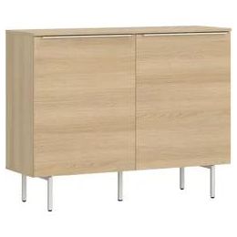 Kommode Tom Tailor HOME, light oak, B:110cm H:89cm T:42cm, Holzwerkstoff, Melamin, Spanplatte, Sideboards, Kommode, Sideboard mit 2 T&uuml;ren, Softclose,viel Stauraum mit Farbkick