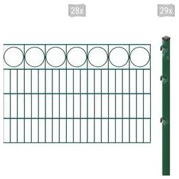 Doppelstabmattenzaun Arvotec "ESSENTIAL 80 zum Einbetonieren "Ring" mit Zierleiste", gr&uuml;n (dunkelgr&uuml;n), H:80cm, Kunststoff, Stahl, Zaunelemente, Zaunh&ouml;he 80 cm, Zaunl&auml;nge 2 - 60 m