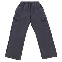 Cargohose DROPSIZE "Dropsize SINGLE POCKET CARGO", Herren, Gr. L, US-Gr&ouml;&szlig;en, acid washed schwarz, 70% Baumwolle, 30% Polyester, unifarben, oversize, Hosen Cargohose