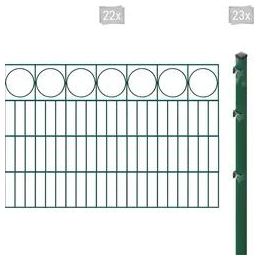 Doppelstabmattenzaun Arvotec "ESSENTIAL 80 zum Einbetonieren "Ring" mit Zierleiste", gr&uuml;n (dunkelgr&uuml;n), H:80cm, Kunststoff, Stahl, Zaunelemente, Zaunh&ouml;he 80 cm, Zaunl&auml;nge 2 - 60 m