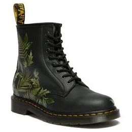 Schn&uuml;rboots Dr. Martens "1460", Damen, Gr. 40, schwarz, gr&uuml;n, Synthetik, bedruckt, Schuhe Schn&uuml;rboots, Blockabsatz, Schn&uuml;rstiefelette mit floralem Kontrast-Print
