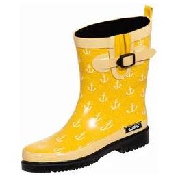 Gummistiefel Bockstiegel "Marleen", Damen, Gr. 36, gelb (gelb, multi), Obermaterial: 100% Naturkautschuk NaRubber., Schuhe Gummistiefel