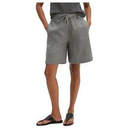 Marc O'Polo Shorts MARC O'POLO "mit elastischem Bund", Damen, Gr. 38, Normalgr&ouml;&szlig;en, slate grau melange, Obermaterial: 100% Leinen, unifarben, regular fit kurz, Hosen Shorts