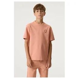 Rundhalsshirt Garcia, M&auml;dchen, Gr. 152/158, sunburn, Jersey, Obermaterial: 80% Baumwolle, 15% Polyester, 5% Elasthan, bedruckt, normal h&uuml;ftbedeckend, Rundhals, Shirts Rundhalsshirt, mit kleinem Frontprint, for Boys