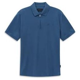 Poloshirt Bugatti, Damen, Gr. L, 370, marine, 50% Baumwolle, 50% Polyester, unifarben, normal, ohne Ausschnitt, Shirts, mit kurzem Rei&szlig;verschluss