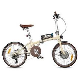 E-Bike MAXTRON "Smart 20, Klapprad" Gr. 33, beige, schwarz, Elektrofahrr&auml;der, 33cm, 20 Zoll (50,80cm), Kompakt und platzsparend f&uuml;r Alltag