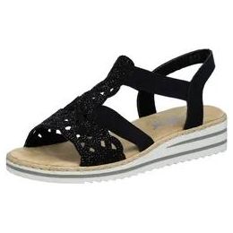 Riemchensandale Rieker "Rieker Sandalen Textil", Damen, Gr. 41, schwarz, Textil, Schuhe Riemchensandale