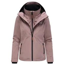 Outdoorjacke Marikoo "Erdbeere", Damen, Gr. XXL (44), mauve, Oberstoff: 100% Polyester, Futter: 100% Polyester, Wattierung: 100% Polyester, &Auml;rmelfutter: 100% Polyester, tailliert h&uuml;ftbedeckend, &Auml;rmel ohne &Auml;rmelschlitz Rippstrickb&uuml;ndchen kontrastfarben, Jacken Outdoorjacke, sportliche Funktionsjacke mit Kapuze