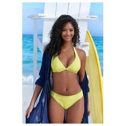 B&uuml;gel-Bikini-Top s.Oliver "Oana", Damen, Gr. 38, Cup F, limette, Microfaser, Strukturmuster, Bikini-Oberteile, mit Strukturmuster