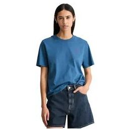 Marc O'Polo T-Shirt MARC O'POLO DENIM "aus Organic Cotton", Damen, Gr. L, medium blau 4671, Obermaterial: 100% Baumwolle, unifarben, Basic, relaxed fit, Rundhals, normaler Saum, Shirts T-Shirt