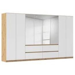 Dreht&uuml;renschrank Rauch "Schrank Garderobe MAINZ Breiten 91/136/181/226/271/315/360, H&ouml;he 210cm", eiche artisan, alpinwei&szlig;, B:360cm H:210cm T:54cm, Holzwerkstoff, Schr&auml;nke, Dreht&uuml;renschrank, grifflose Front, Au&szlig;ent&uuml;ren mit Push-to-Open Funktion MADE IN GERMANY