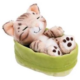 Kuscheltier Nici "Sleeping Pets, Katze Bengal, 12 cm", bunt, Pl&uuml;schfiguren, KinderB:9cm H:12cm L:9cm, Kuscheltier, im K&ouml;rbchen, B:9cm H:12cm L:9cm