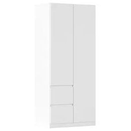Dreht&uuml;renschrank Rauch "Schrank Garderobe MAINZ Breiten 91/136/181/226/271/315/360, H&ouml;he 210cm", alpinwei&szlig;, B:91cm H:210cm T:54cm, Holzwerkstoff, Schr&auml;nke, Dreht&uuml;renschrank, grifflose Front, Au&szlig;ent&uuml;ren mit Push-to-Open Funktion MADE IN GERMANY