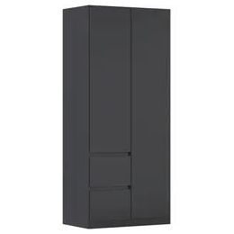 Dreht&uuml;renschrank Rauch "Schrank Garderobe MAINZ Breiten 91/136/181/226/271/315/360, H&ouml;he 210cm", graumetallic, B:91cm H:210cm T:54cm, Holzwerkstoff, Schr&auml;nke, Dreht&uuml;renschrank, grifflose Front, Au&szlig;ent&uuml;ren mit Push-to-Open Funktion MADE IN GERMANY