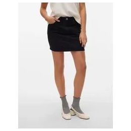 V&eacute;ro Moda Jeansrock VERO MODA "VMTESSA HR SHORT DNM SKIRT MIX GA NOOS", Damen, Gr. XS, schwarz denim, Denim/Jeans, Obermaterial: 99% Baumwolle, 1% Elasthan, unifarben, kurz, R&ouml;cke Jeansrock, Baumwollmischung