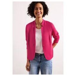 Jerseyblazer Street One, Damen, Gr. 36, magenta dream, Web, Obermaterial: 71% Polyester, 26% Viskose, 3% Elasthan, unifarben, tailliert h&uuml;ftbedeckend, tiefer V-Ausschnitt, abgesteppte Kante, Blazer, mit Struktur