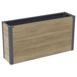 Pflanzk&uuml;bel WESTMANN "Talus L", holzoptik, B:100cm H:52cm T:25cm, Stahl, Pflanzgef&auml;&szlig;e, Pflanzk&uuml;bel, BxTxH: 100x25x52 cm