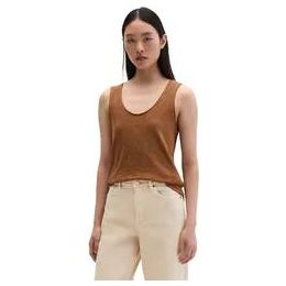 Marc O'Polo T-Shirt MARC O'POLO "aus Slub-Jersey", Damen, Gr. S, burnt braun, Obermaterial: 100% Baumwolle, unifarben, regular fit, normaler Saum, Shirts T-Shirt