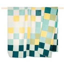 Wohndecke Pad "Chess", multi, mint, B:150cm L:200cm, Obermaterial: 65% Baumwolle, 35% Polyacryl, Wohndecken, Wohndecke, Made in Europe