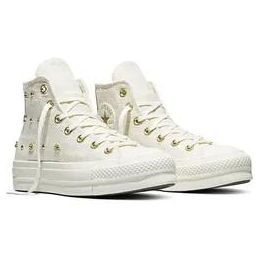 Sneaker Converse "CHUCK TAYLOR ALL STAR LIFT PLATFORM HEATHERED GLAM", Herren, Gr. 37,5, egret, gold, schwarz, Synthetik, Schuhe Sneaker, f&uuml;r Freizeitaktivit&auml;ten, mit profiliertem Laufsohlenprofil
