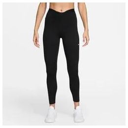 Trainingstights Nike "W NK DF ONE HR 7/8 TGHT CPSL A", Damen, Gr. XS, N-Gr, schwarz, wei&szlig;, Obermaterial: 80% Polyester, 20% Elasthan, Hosen, sportlicher Stil, bequeme Passform