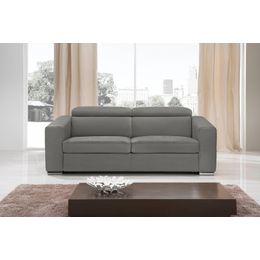 Schlafsofa Egoitaliano "Cabiria, Design und super Sitz- und Liegekomfort", grau (steingrau), B:226cm H:97cm T:103cm, Luxus-Micofaser Lederoptik (100% Polyester) ist ein neues technisches Gewebe mit einem visuellen und taktilen Aspekt, der dem Nubuk sehr nahe kommt, mit innovativen Eigenschaften. Seine au&szlig;erordentliche Weichheit kommt von einem exklusiven Produktionsprozess, der Unreinheiten und Un