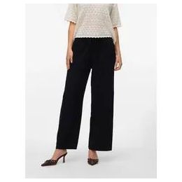 V&eacute;ro Moda Schlupfhose VERO MODA "VMCAIA MW WIDE PANT WVN NOOS", Damen, Gr. XS (34), N-Gr, schwarz, Web, Obermaterial: 90% Baumwolle, 10% Leinen, unifarben, lang, Hosen Schlupfhose, Baumwollmischung, oversize, mit Leinen