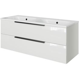Badm&ouml;bel-Set SAPHIR "Mineralmarmor-Waschtisch mit Waschtischunterschrank", schneewei&szlig; glanz, B:121cm H:50cm T:46cm, Holzwerkstoff, Kastenm&ouml;bel-Sets, Badm&ouml;bel-Set
