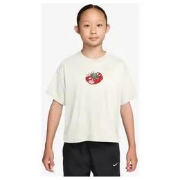 T-Shirt Nike SPORTSWEAR "G NSW TEE OC BOXY TOMATO", Jungen, Gr. M, sail, Obermaterial: 100% Baumwolle, Shirts T-Shirt, f&uuml;r Jugendliche, sportlicher Stil, bequeme Passform