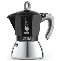 Espressokocher Bialetti "Moka Induktion", schwarz (edelstahlfarben, schwarz), 0,28 l, 6, Kaffeemaschinen, Induktionsgeeignet