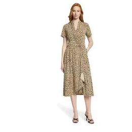 Midikleid Betty Barclay "Damen mit Volant", Damen, Gr. 38, Normalgr&ouml;&szlig;en, beige, khaki, Obermaterial: 94% Polyester, 6% Elasthan, figurumspielend lang, Kleider Midikleid