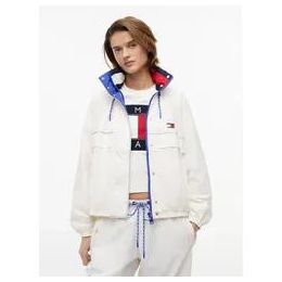 Tommy Hilfiger Windbreaker TOMMY JEANS "TJW COLORBLOCK WINDBREAKER", Damen, Gr. M (40), ancient wei&szlig;, Web, Obermaterial: 100% Nylon, unifarben mit Farbeinsatz, normal, Jacken Windbreaker, Kunstfaser, elastische B&uuml;ndchen, verdeckter Rei&szlig;verschluss
