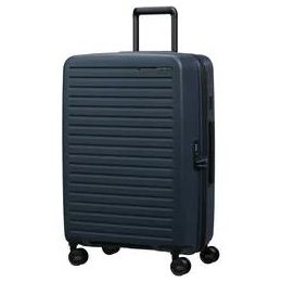 Hartschalen-Trolley Samsonite "RESTACKD", Gr. B/H/T: 46cm x 68cm x 26cm 71 l, midnight, Polypropylen, Koffer, mit fester Trennwand und verstellbaren Packgurten
