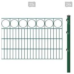 Doppelstabmattenzaun Arvotec "ESSENTIAL 80 zum Einbetonieren "Ring" mit Zierleiste", gr&uuml;n (dunkelgr&uuml;n), H:80cm, Kunststoff, Stahl, Zaunelemente, Zaunh&ouml;he 80 cm, Zaunl&auml;nge 2 - 60 m