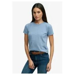 Kurzarmshirt Superdry "SU-ESSENTIAL LOGO 90'S T SHIRT", Damen, Gr. XXL, tidal blau, Jersey, Obermaterial: 100% Baumwolle, unifarben, relaxed fit normal, Rundhals, Shirts, angenehmes Tragegef&uuml;hl durch besonders weiche Haptik