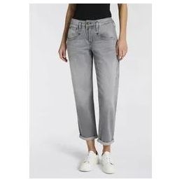 Boyfriend-Jeans Herrlicher "Shyra Tap Denim Grey Light Stretch", Damen, Gr. 30, N-Gr, grau ash, Denim/Jeans, Obermaterial: 98% Baumwolle, 2% Elasthan, gerade 7/8-L&auml;nge, Jeans, High Waist mit Umschlagsaum