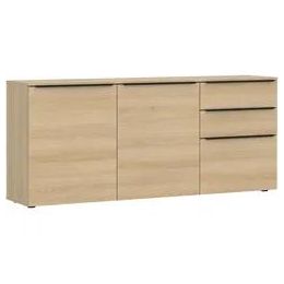 Kommode Tom Tailor HOME, light oak, B:165cm H:74cm T:42cm, Holzwerkstoff, Melamin, Spanplatte, Sideboards, Kommode, Lowboard, Breite 165 cm,3 T&uuml;ren,2 Schubladen, viel Stauraum